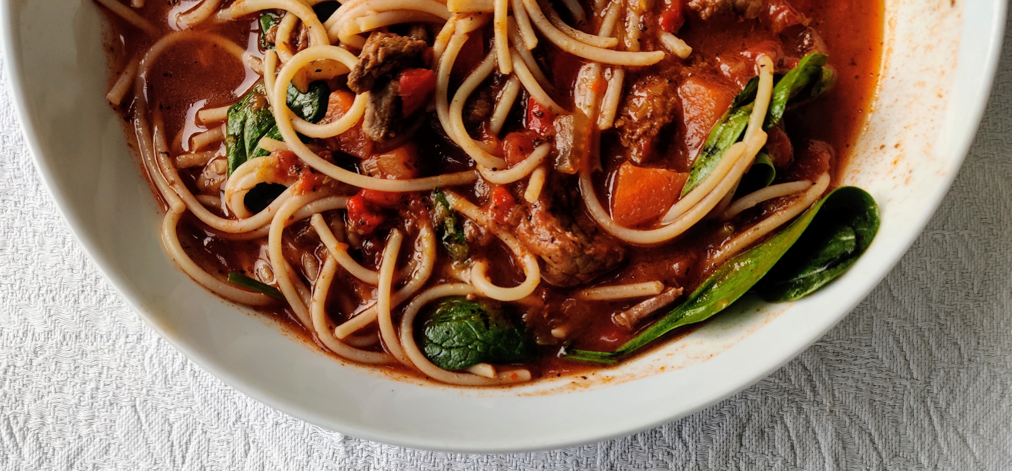 Googie’s Kitchen presents Oven Baked Beef Pasta Soup – Googies Kitchen Life