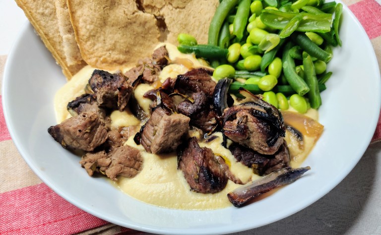Roasted Beef and Onions with Homemade Hummus – Googies Kitchen Life