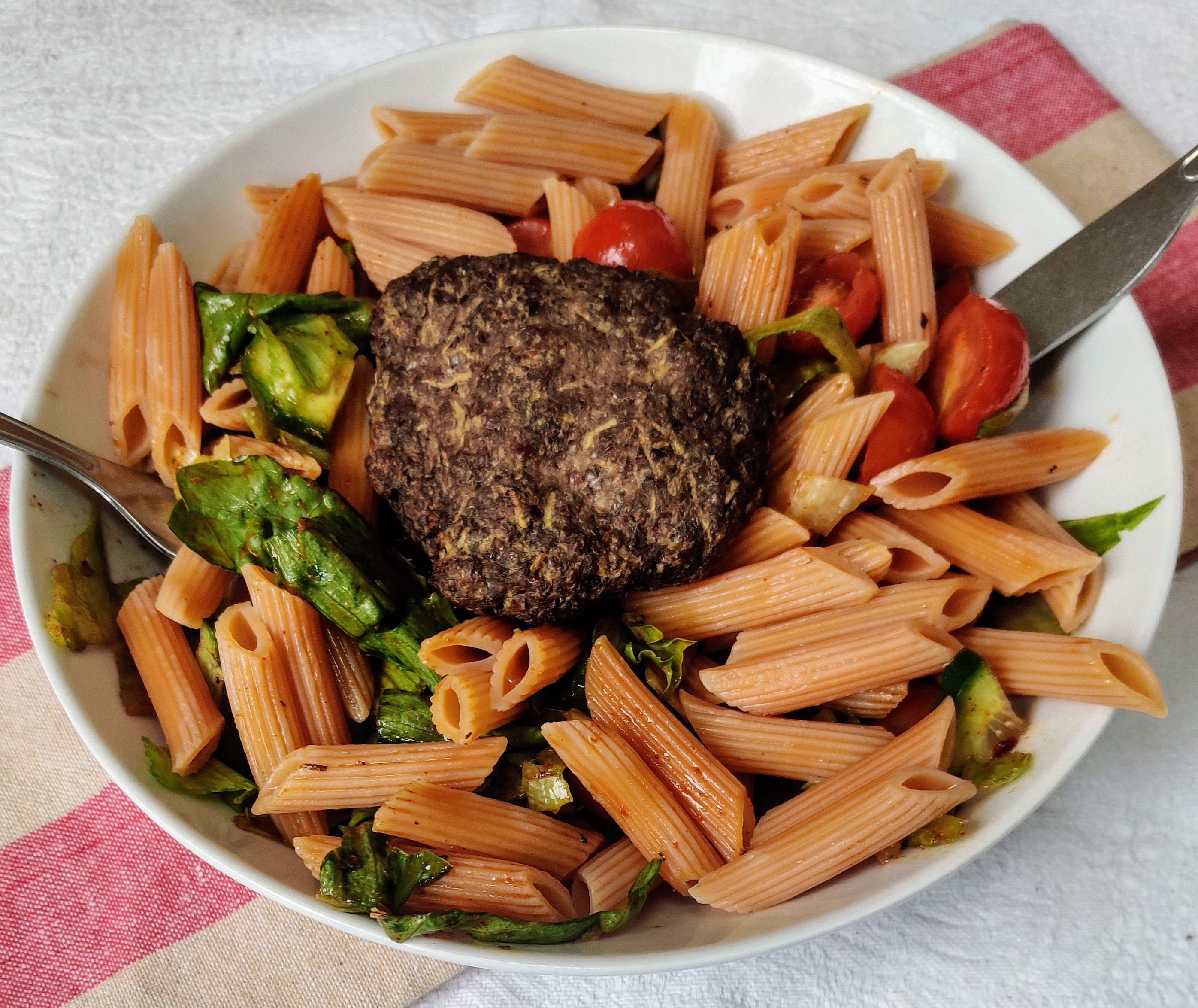 Leftover Burger Pasta Salad – Video Version – Googies Kitchen Life